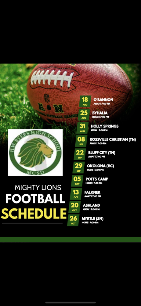 High School Football Schedule | H. W. Byers High School
